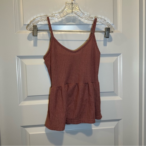 SHEIN | Tops | Shein Mauve Waffle Knit V Neck Aline Tank Small | Poshmark